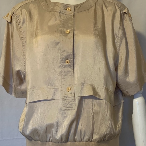 christie+Jill | Tops | Vintage Cream Colored Top With Shoulder Pads ...